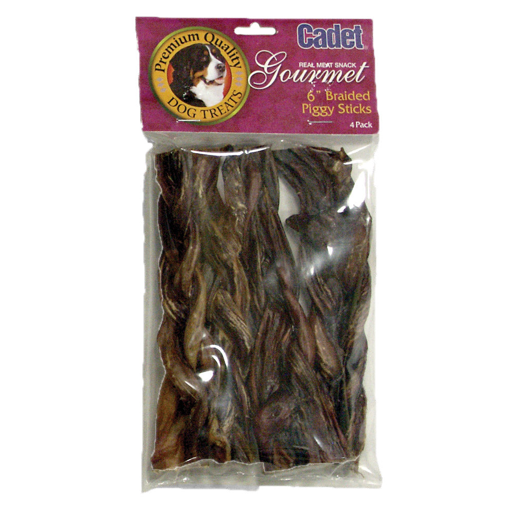 Cadet Braided Piggy Sticks 6 inches 4 pack – Pet Street Mall